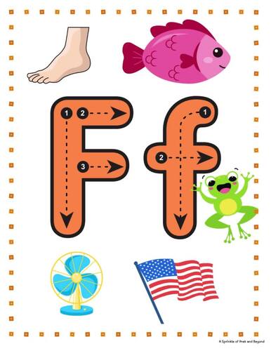 Letter F Phonics Classroom Decor Poster and Feathers Art Activity