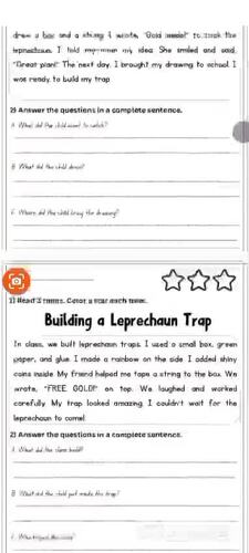 Leprechaun Trap Adventures | St. Patrick’s Day Reading Comprehension ...
