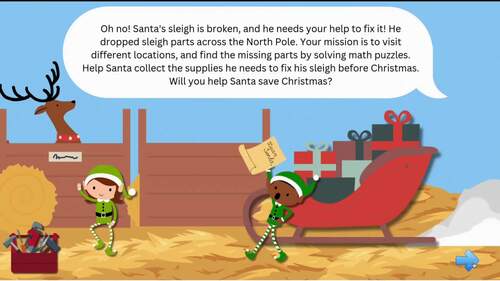 Christmas Math Escape Room for First Grade | Google Slide Game | TPT