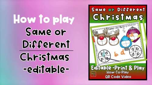 Same And Different Game - Visual Discrimination - Editable - Reusable