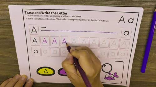 Fish in the Bowl Trace and Write the Letter by Hajar Tots | TPT