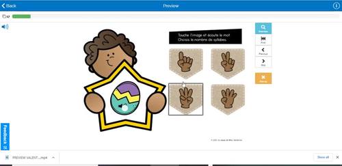 French Boom Cards compter les syllabes: Easter Edition I French Syllables