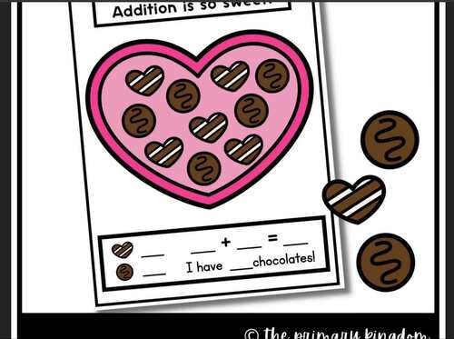 Valentine's Day Math Craft for Kindergarten | Addition to 10 | February ...
