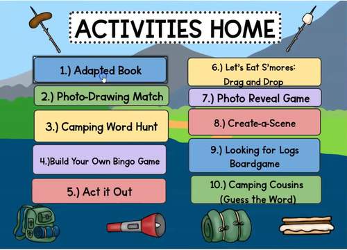Vocabulary Builder and Beyond: Going Camping (Boom Cards™) Digital ...