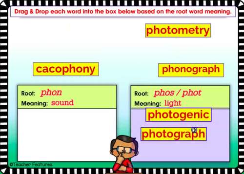 Boom Cards Digital Reading Root Words | GREEK ROOTS by Teacher Features
