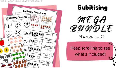 Subitising Mega Bundle - Numbers 1 - 20 - Australian Curriculum | TPT
