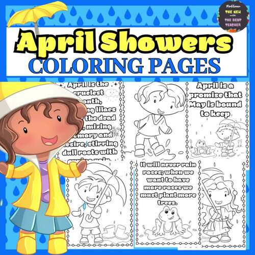 April Showers coloring pages | 10 spring showers Coloring Sheets with ...