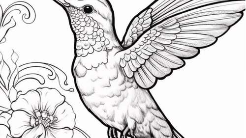 hummingbird coloring pages for adults printable