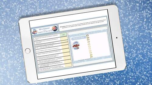Layers of the Earth Self Checking Worksheet with winter theme by JayZee