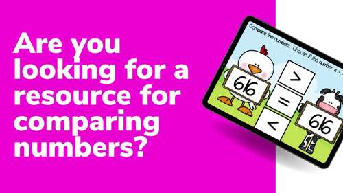 Comparing Greater Than Less Than Equal in Hundreds Digital Boom Task Cards