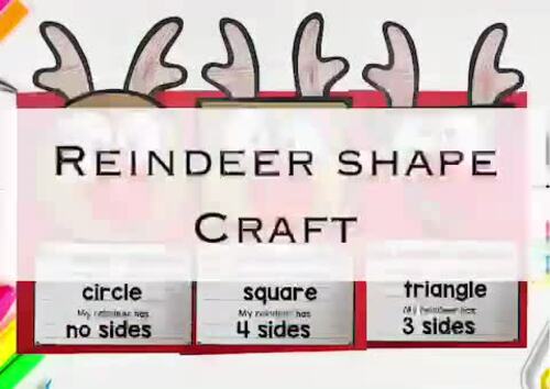 Christmas Geometry Craft | Reindeer Shapes Activity by Ms Herraiz