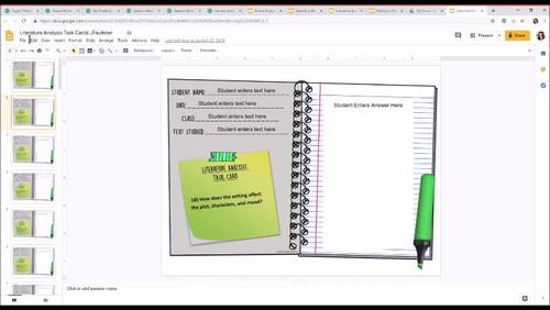 Response to a Text Task Cards BUNDLE, Print/Digital by Julie Faulkner