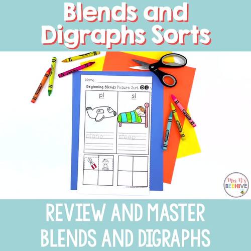 Blends and Digraphs Worksheets and Picture Sorts | TPT