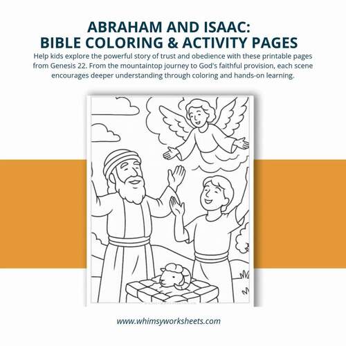 Abraham and Isaac Bible Craft Activity for Kids | Coloring Pages Kit ...