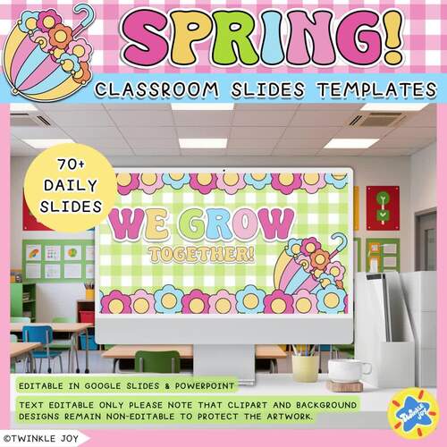 April Showers Spring Daily Slides | Editable Google Slides, PowerPoint ...