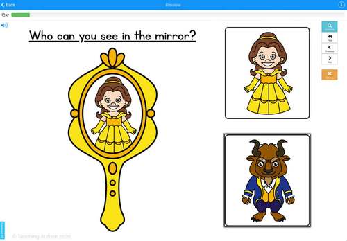 Beauty and the Beast Image Matching Boom Cards by Teaching Autism