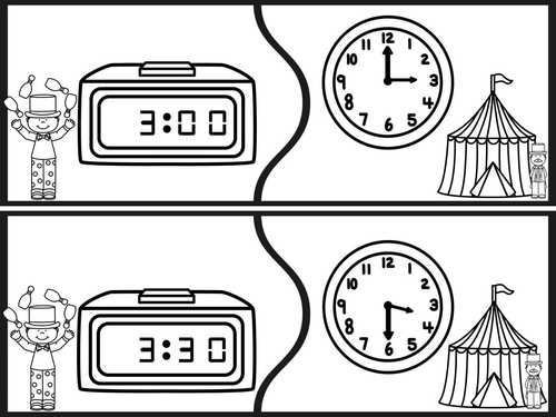 Circus Telling Time Puzzles by Erika Deane | TPT