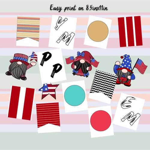 Memorial Day Gnomes Patriotic May Bulletin Board Kit Classroom Decor ...