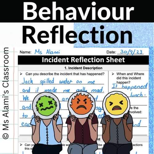 Behaviour Reflection Think Sheets for Classroom Management | TPT