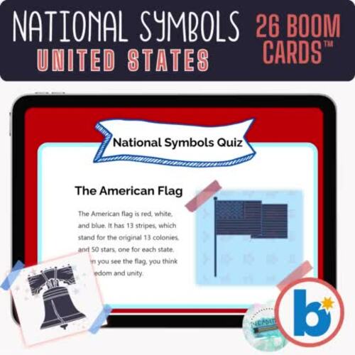 American National Symbols BOOM Cards™ Interactive Task Cards 26 Cards