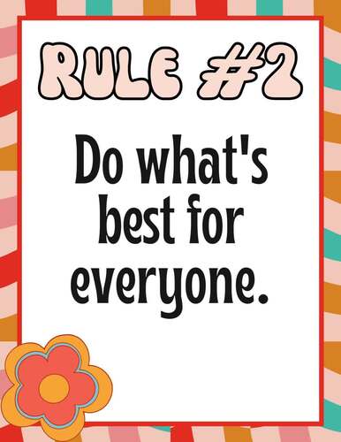 Middle School Classroom Management Rules Posters | GROOVY RETRO | Decor