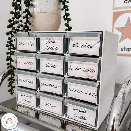 Teacher Toolbox Labels | Modern Ocean Classroom Decor | Editable