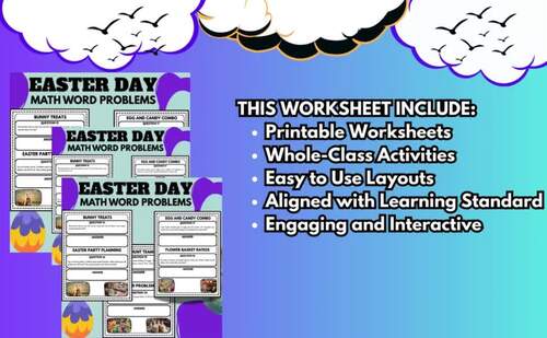 Easter Day Math Word Problem Activities 2nd,3rd,4th,5th,6th,7th,8th,Grade