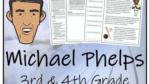Michael Phelps Close Reading Comprehension Activity | 3rd Grade & 4th Grade