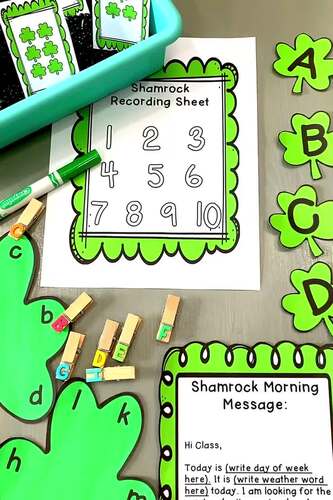 NEW!! March Preschool St. Patrick’s Day Themed Activity Kit | TPT