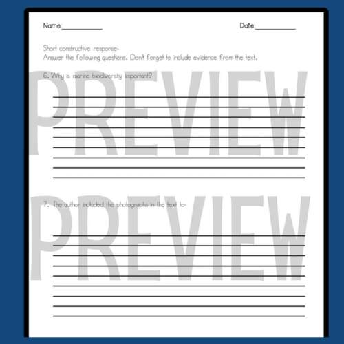 Informational Reading Comprehension Passage- New Items Type ECR,SCR