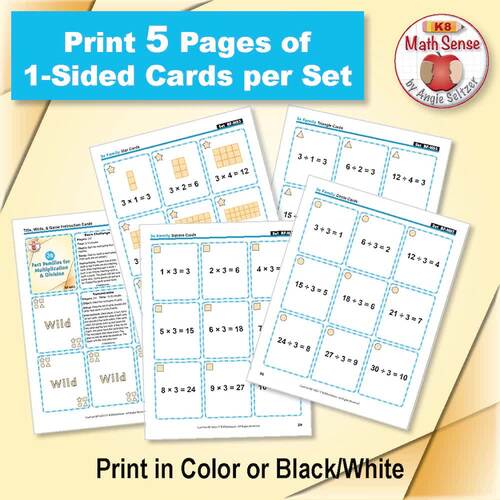 2s 3s 4s Fact Families for Multiplication & Division: 3 Card Sets ...