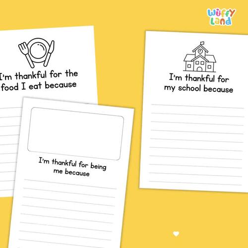My Gratitude Journal – Thanksgiving Writing Activity for Kids by Wuffyland