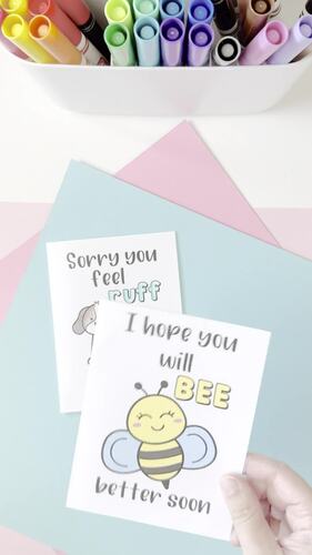 Printable Get Well Soon Cards for Students or Teachers who are Sick or Ill