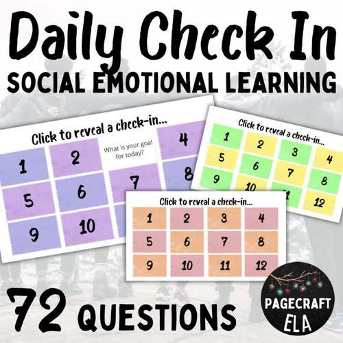 SEL Daily Check In | Interactive Slideshow | 72 Questions | Middle ...