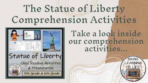 Statue of Liberty Close Reading Comprehension Activities | 5th Grade ...