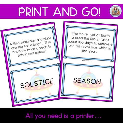 SPACE THEME Vocabulary Hunt Gallery Walk, Grade 6, Australian Science ...