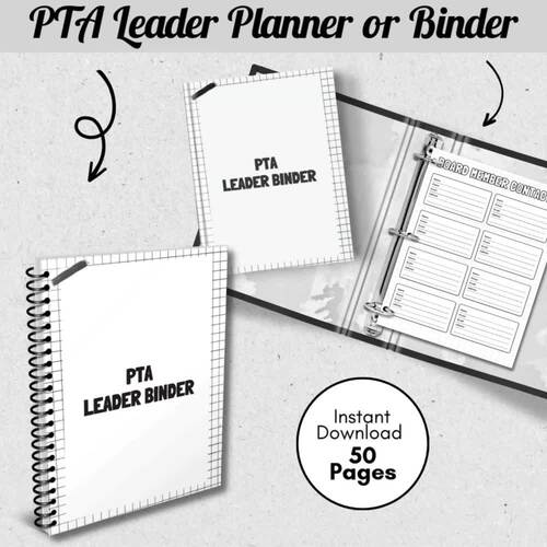 PTA Planner Printable | PTA Volunteer Binder | Fundraiser Calendar