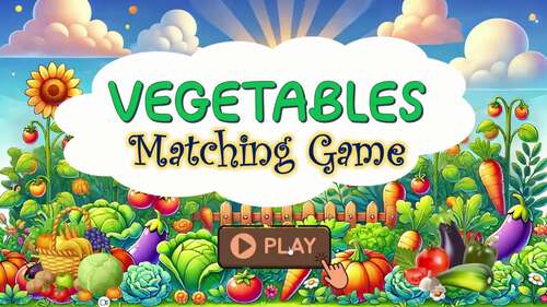 PowerPoint Games For Kids: Vegetables Matching Game| Self Directed Learning