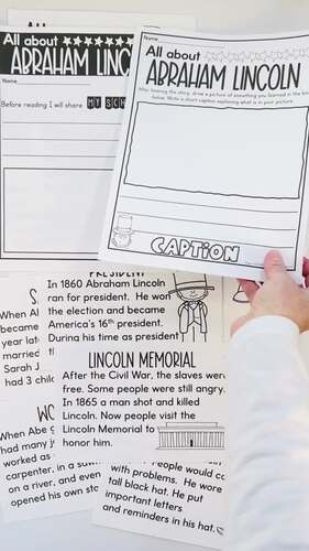 Abe Lincoln Mini Reader Nonfiction Reading Comprehension by First Grade ...