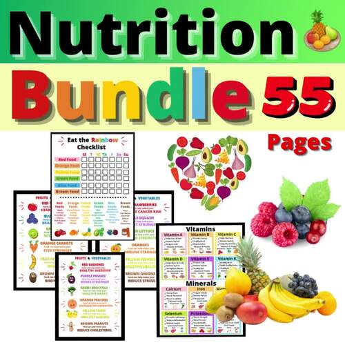 Nutrition Activities Bundle Resource Posters Checklist Fruits Vegetables