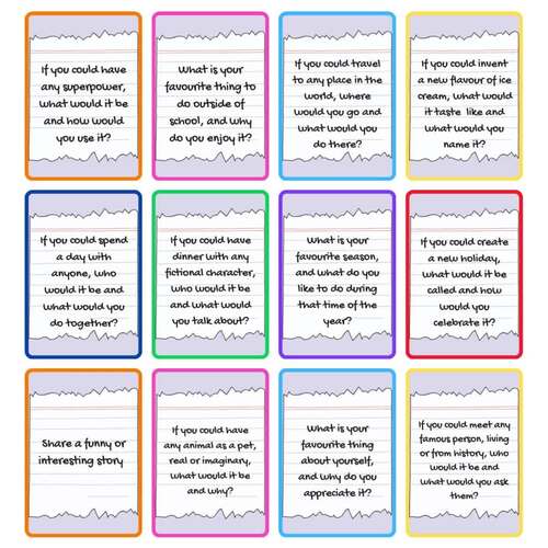 40 Conversation Starter Cards | Ice-Breaker Activity | Brain Breaks | SEL