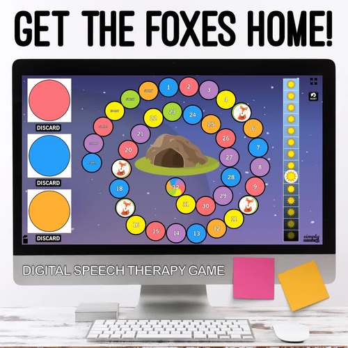 Digital Get the Foxes Home No Print Game for Speech Teletherapy or iPad