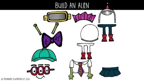 Build an Alien clip art, space, sequence COLORED Version by Melonheadz ...
