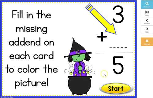 Halloween Math Boom Cards | Missing Addends | with Movement Breaks