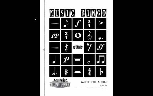Caller Card 1 of 5 / Music Notation Bingo - Mrmikesmusicmats | TPT