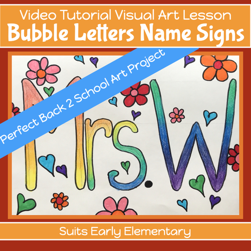 Back to School NAME POSTERS Art projects with VIDEO Tutorial 2nd - 4th ...