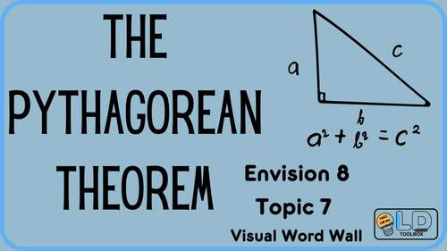 Pythagorean Theorem-Envision 8th grade Topic 7~Visual Word Wall by LD ...