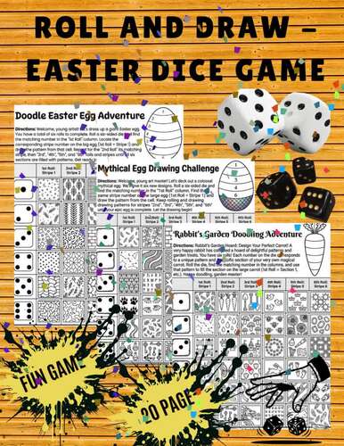 Roll and Draw - Easter Dice Game-first grade by FUN Teaching Garden