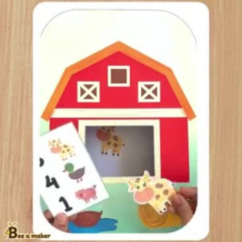 Farm animals counting flisat insert montessori activity by Bee a maker