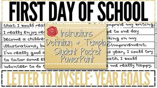 First Day of Middle School Beginning of Year ELA Letter Writing ...